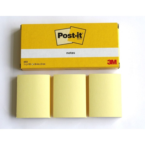 Haft-Notizblock Post-it 38x51mm, gelb à 3