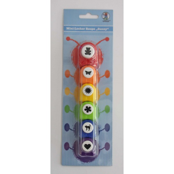 Mini-Locher Raupe 6-teilig, Sunny