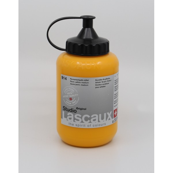 Lascaux Studio Acryl-Farbe 500ml., p'gelb mittel