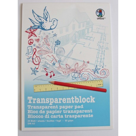 Transparentpapier-Block A3 à 25 Blatt